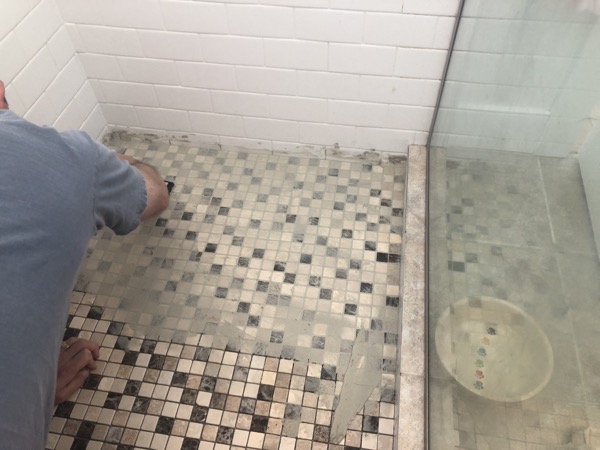 Shower Tile Floor in Newport Beach - OC Tasker